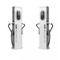 China Dual Gun Floor Mounting 32A Evse EV Car Charger Station 3 Phase 14KW 22KW 44KW for sale