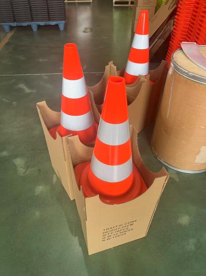 PVC Reflective Traffic Cones 50cm 20inches Traffic Barrels Parking Lot Cones 1
