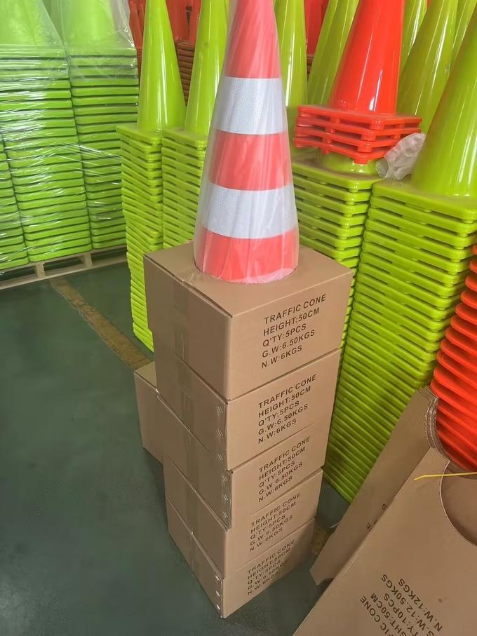 PVC Reflective Traffic Cones 50cm 20inches Traffic Barrels Parking Lot Cones 3