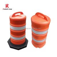 China High Density PE Traffic Safety Barrel Unbreakable Red Road Crash Drum with Reflective Tape for Traffic Control for sale