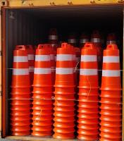 China High Density PE Traffic Safety Barrel Unbreakable Red Road Crash Drum with Reflective Tape for Traffic Control for sale