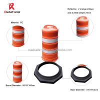 China High Density PE Traffic Safety Barrel Unbreakable Red Road Crash Drum with Reflective Tape for Traffic Control for sale