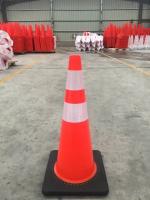 China Black White Red Traffic Cones 36in Traffic Control Cones Reflective for sale