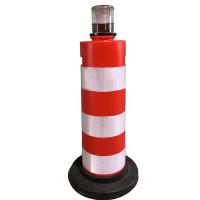 China Dia150x185mm base 275mm Flashing Rechargeable Solar Road Lights Traffic Marine  Led Flashing Lights Barrel Light for sale