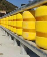 China BEIJING ROADSAFE Highway PU Polyurethane Rolling Barrier System Safety Anti-Collision Driveway Guardrail Bucket Roller for sale