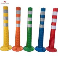 China Warning Spring Post PU 750mm Orange Flexible Traffic Bollard Reflective Delineator Post for sale