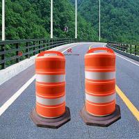 China High Density PE Traffic Safety Barrel Unbreakable Red Road Crash Drum with Reflective Tape for Traffic Control for sale