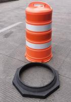 China High Density PE Traffic Safety Barrel Unbreakable Red Road Crash Drum with Reflective Tape for Traffic Control for sale