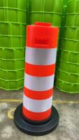 China Traffic road orange barrier Uruguay Safety Warning Reflective with flashing yellow light Drum Barrel for sale