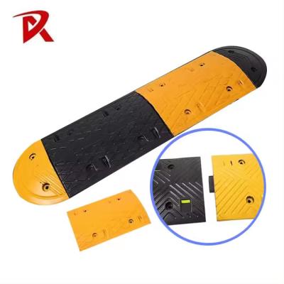 China 20 Years Yellow & Black Rubber Speed Hump Steel Speed Bump for Roadway Application for sale