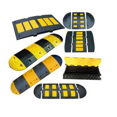 China ROADSAFE 20 Years Yellow Black Rubber Speed Hump Steel Speed Bump for Roadway Application for sale
