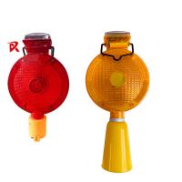 China 185mm Rechargeable Solar Road Light Traffic Equipment Led Flashing Lights Barricade Light for sale