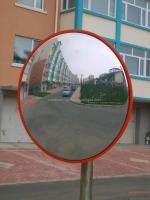 China Clear 180° Orange 35cm 45cm 80cm 60cm PC Plastic Traffic Outdoor Indoor Pole Mount Large Mirrors Convex  Road Mirror for sale