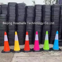 China High Visibility Road Safety 75cm PE Traffic Cone with Black Base for sale