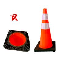 China High Strength Roadway Safety PVC Traffic Cone with Customizable Colors and Black Base for sale