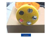 China 19cm diameter  35cm height Brazil Type LED Road Safety Warning Light – Yellow Flashing Rechargeable / Battery Powered Traffic Flashing Blinker Lamp 12LED for sale