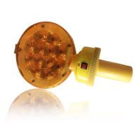 China 19cm diameter  35cm height Brazil Type LED Road Safety Warning Light – Yellow Flashing Rechargeable / Battery Powered Traffic Flashing Blinker Lamp 12LED for sale