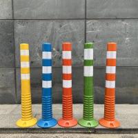 China Popular Spring Parking Sign Post Road Safety Flexible PU Screw Thread Parking Lot Sign Posts for sale