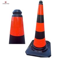 China Traffic Cone 100cm Reflective Durable Rubber Safety Cone Suitable for Airports Highways Urban Roads Parking Lots and Construction Zones for sale