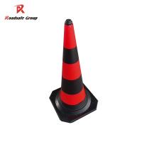 China 50/75/100cm Black Base PE Flexible Traffic Cone Vial Road Construction Plastic Cones for sale