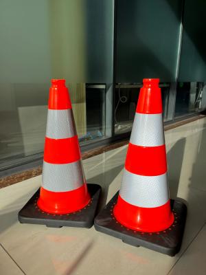 China Wholesale Orange PVC Cone Black Base Traffic Cone for Road Safety Warning for sale