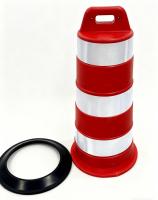 China ROADSAFE Heavy Duty 90cm Plastic Traffic Drum with Enhanced Safety for Roadway Use for sale