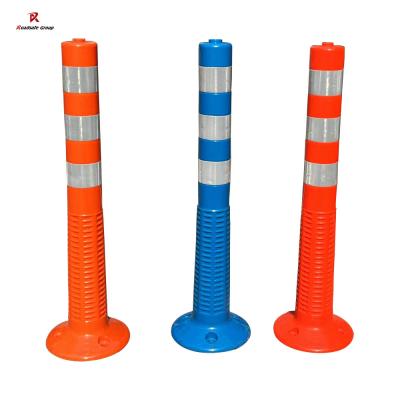 China 750mm Flexible Safety Post Delineator Road Safety PU Traffic Bollard Traffic Warning Products for sale
