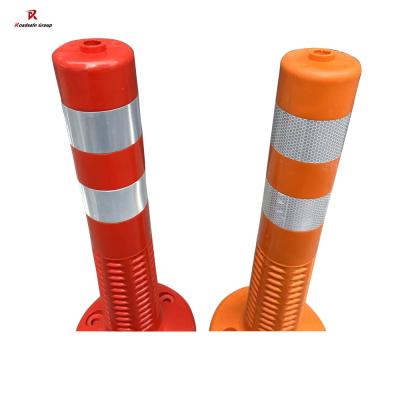 China Traffic PU 500mm Warning Post Reflective Delineator Road Spring Flexible Bollard for sale