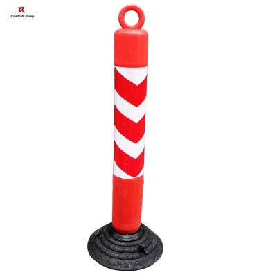 China Traffic Road Warning Post PE Delineator Post Water Sand Filled Base Safety Posts Bollards for sale