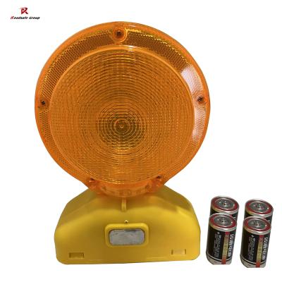 China USA Red Amber ROAD LIGHTS Warning Battery Powered Barricade Green Traffic Lights 185mm Round Flashing Blinker Light Construction for sale