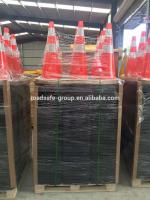 China Highly Flexible And Durable Orange Top Reflective Foam PVC Traffic Cones for sale