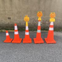 China High Visibility 45cm-90cm Height Black Base Traffic Cone for Road Safety and Traffic Management for sale