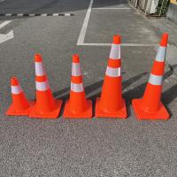 China High Visibility 45cm-90cm Height Black Base Traffic Cone for Road Safety and Traffic Management for sale