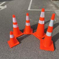 China High Visibility 45cm-90cm Height Black Base Traffic Cone for Road Safety and Traffic Management for sale