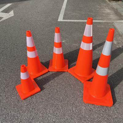 China High Visibility 45cm-90cm Height Black Base Traffic Cone for Road Safety and Traffic Management for sale