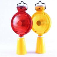 China 185mm 39cm Solar Rechargeable Traffic Warning Light with PC and ABS Material for High Durability for sale