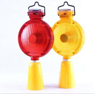 China 185mm 39cm Solar Rechargeable Traffic Warning Light with PC and ABS Material for High Durability for sale