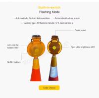 China 185mm 39cm Solar Rechargeable Traffic Warning Light with PC and ABS Material for High Durability for sale