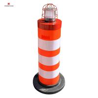 China 1100MM PE Plastic Traffic Barrel Drum with Rubber Base for Road Safety and Traffic Crash Protection for sale