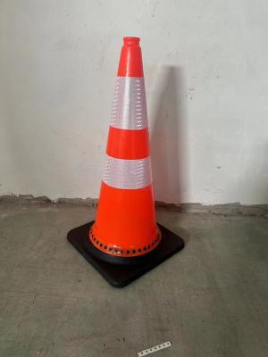 China 75cm Height Orange Top Traffic Cone with 10+15cm Reflective Film for High Visibility for sale