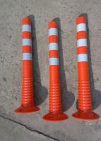 China Warning Spring Post PU 750mm Orange Flexible Traffic Bollard Reflective Delineator Post for sale