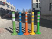 China Warning Spring Post PU 750mm Orange Flexible Traffic Bollard Reflective Delineator Post for sale