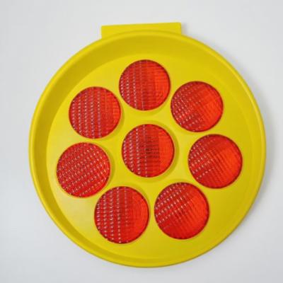 China 8pcs LED Flashing Saudi Arabic 390mm ROADSAFE Solar Sunflower Light Traffic Warning Light Yellow Traffic Sign Amber Light for sale