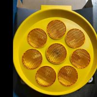 China 8pcs LED Flashing Saudi Arabic 390mm ROADSAFE Solar Sunflower Light Traffic Warning Light Yellow Traffic Sign Amber Light for sale