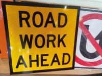 China Australian Standard Class 1 Reflectivity Traffic Sign PVC Controller Corflute with 600mm Road Safety Signs for sale