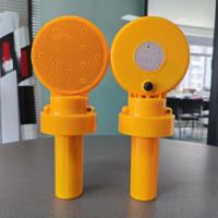 China Solar Powered LED Traffic Warning Light with 19cm Diameter and Yellow Flashing Light for Road Safety for sale