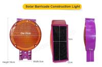 China ISRAEL Market Most Powerful Solar Traffic Warning Light LED Construction Flashing Lamp Amber Yellow LED Diameter 20cm for sale