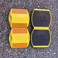 China 100x90x18mm CE ABS Road Stud High Visibility Black Base LOGO Customs Road Safety Reflective Cat Eye for sale