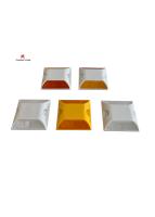 China 100x100x20mm High Visibility Road Stud Cheap Type White Color Customs LOGO Reflector Cat Eye Road for sale