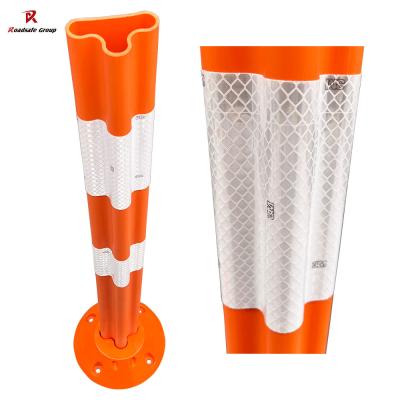 China Beijing ROADSAFE Warning Flexible Reflective traffic guardrail road delineator post Cloud Tubular bollard 1.2kg 90CM Pole Post Delineat for sale